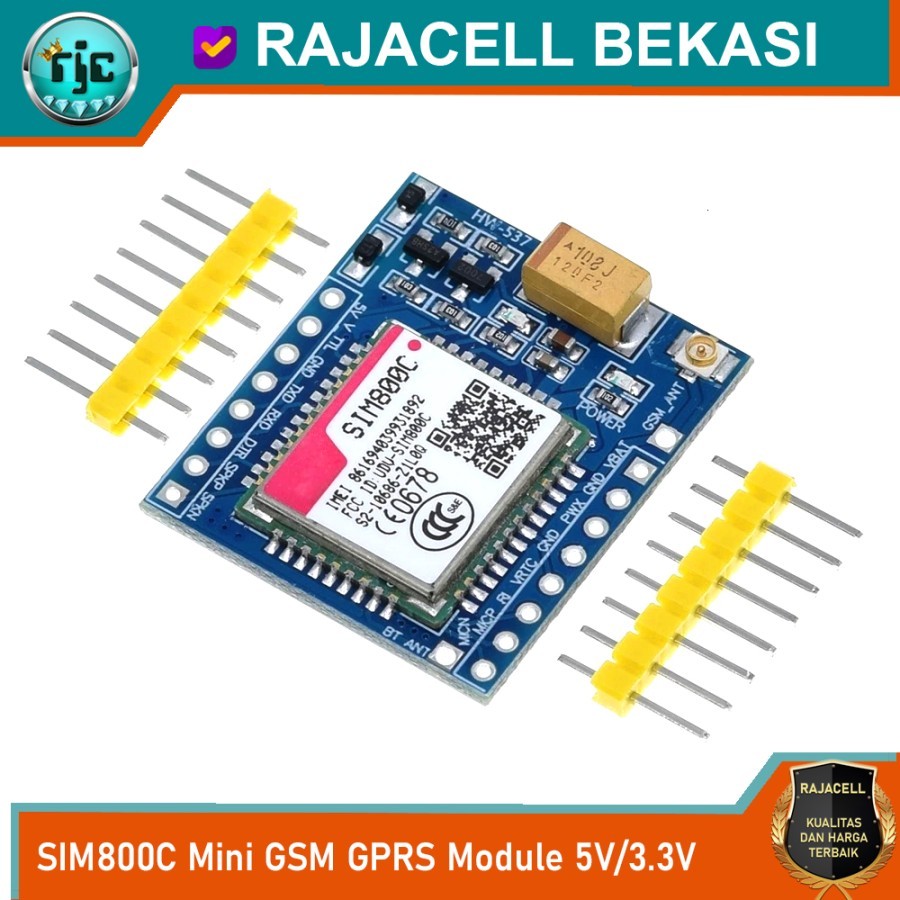 Jual Module SIM800C GSM GPRS Serial Modem for Arduino Dual Antena Quad ...