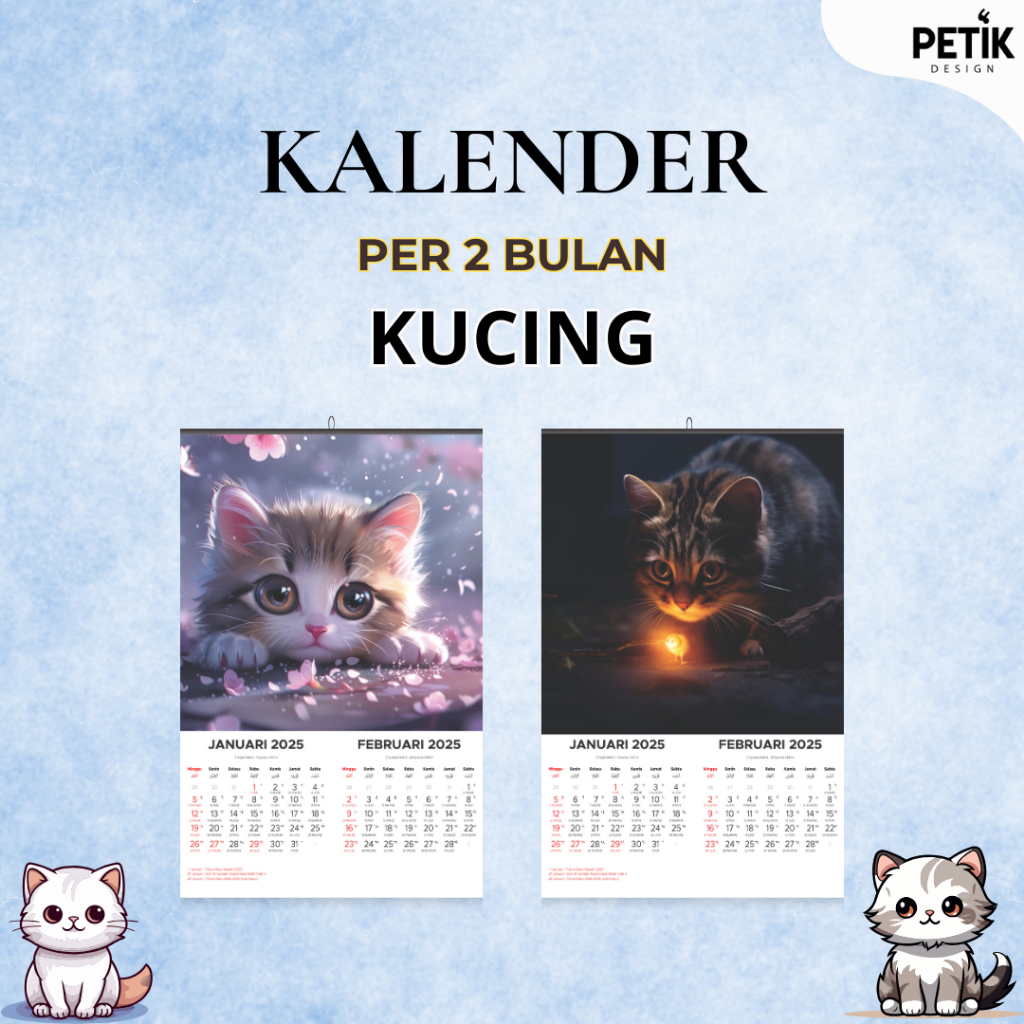 Jual Kalender Dinding Kucing 2025 6 lembar Klem | Shopee Indonesia