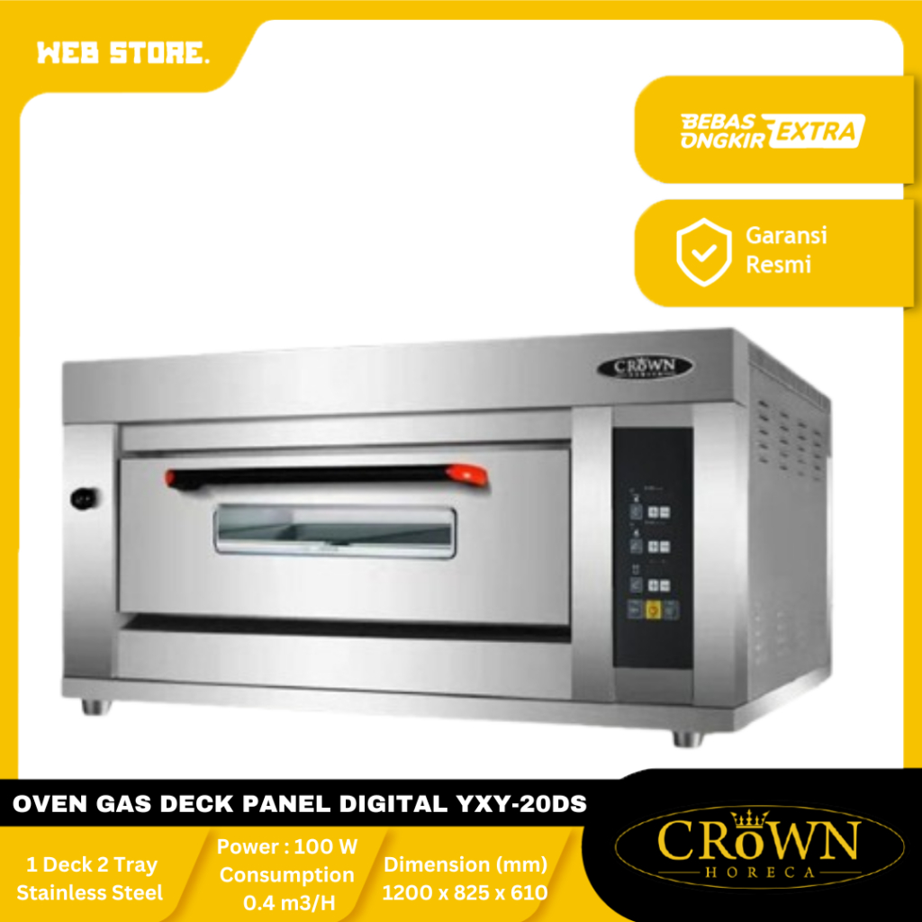 Jual Oven Pemanggang Roti Kue 1 Deck 2 Tray Standart Gas Oven Digital ...