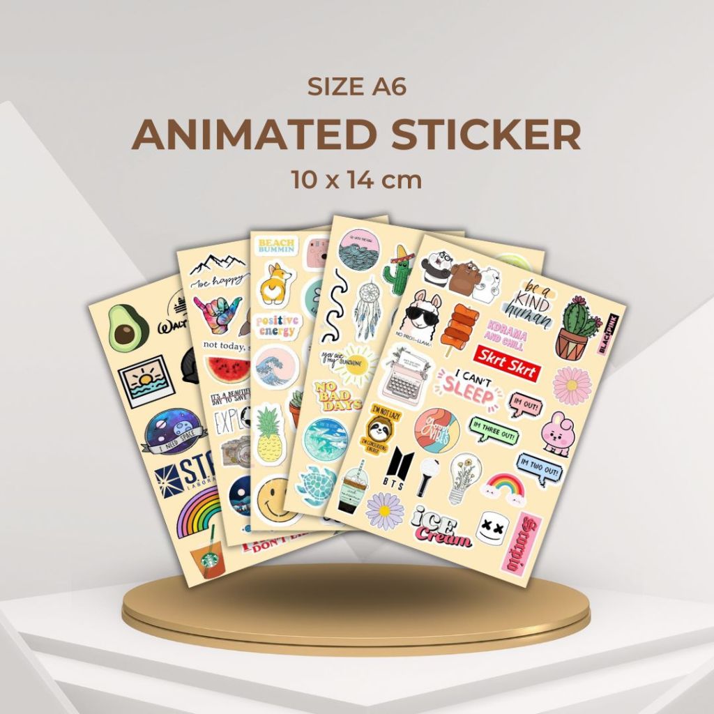 Jual Stiker Aesthetic Animated Stiker Aesthetic Deco Planner Album ...