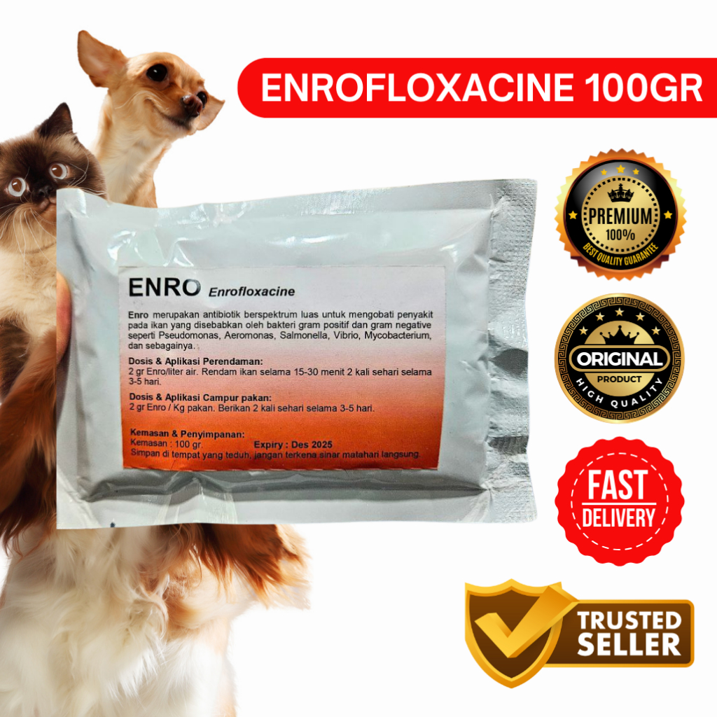 Jual Enro 100 gram - Enrofloxacin 100 gram - Untuk Ikan Sakit Apapun ...