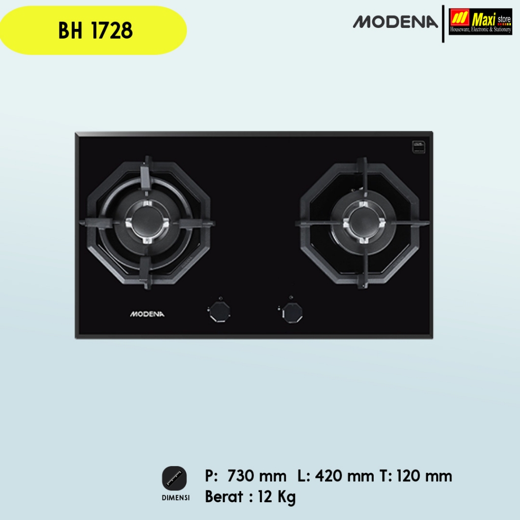 Jual MODENA Kompor Gas Tanam 70cm 2 Burner Aluminum -Garansi Resmi ...