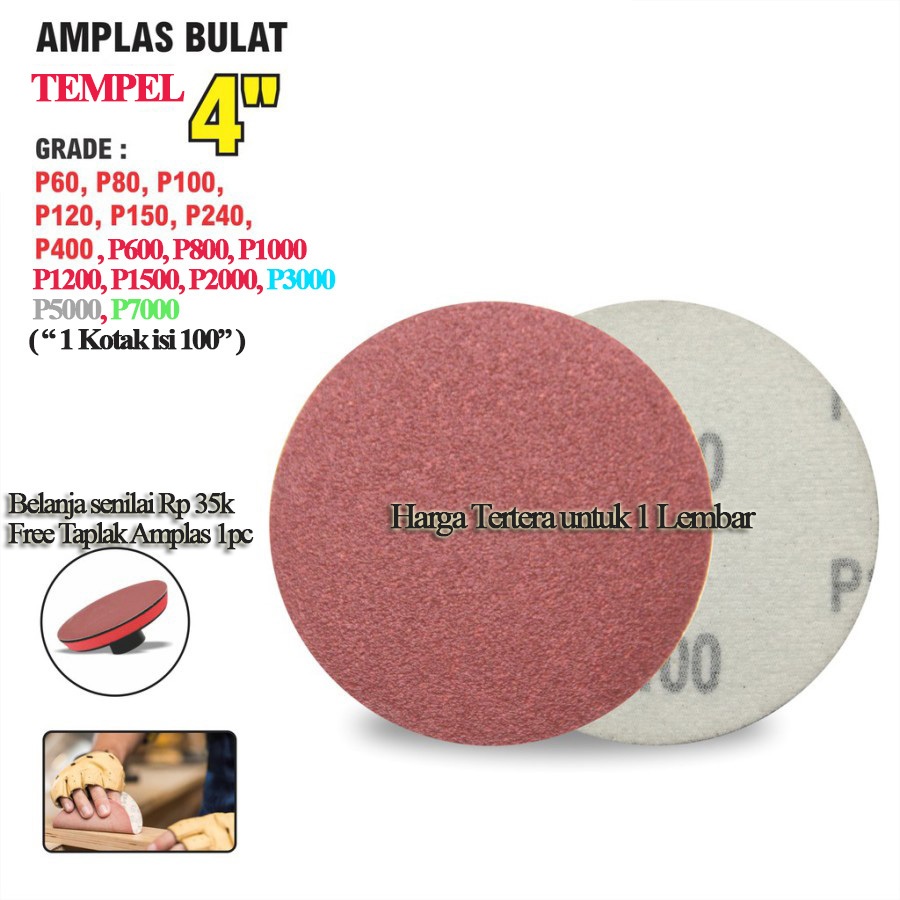 Jual AMPLAS BULAT TEMPEL 4 INCH | Shopee Indonesia