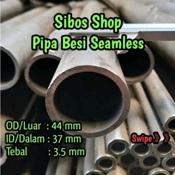 Jual Pipa Besi Seamless Od 44mm Id 37mm Tebal 3.5mm Panjang 10cm sampai 100cm | Shopee Indonesia