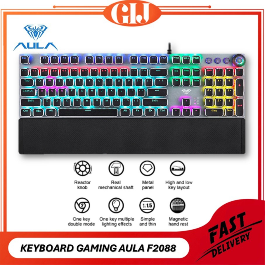 Jual Aula Keyboard F2088 Punk Keyboard Gaming RGB Mechanical Multimedia ...