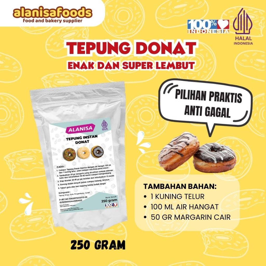 Jual TEPUNG INSTAN DONAT 250GR SUPER ENAK | Shopee Indonesia