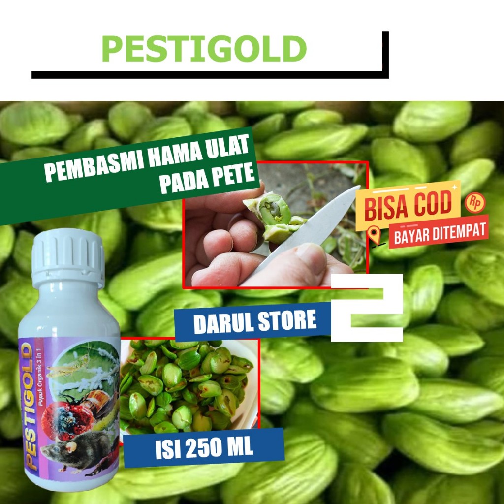 Jual Pupuk Kemasan 250 ml Pestisida PestiGold Mengusir Hama Ulat Petai ...
