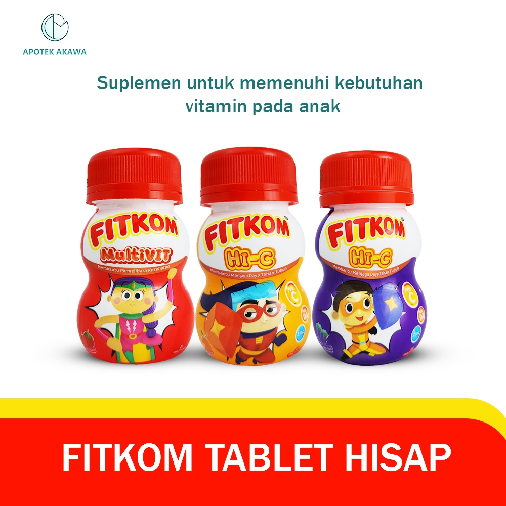 Jual FITKOM TABLET HISAP / MULTIVITAMIN ANAK / APOTEK AKAWA | Shopee ...