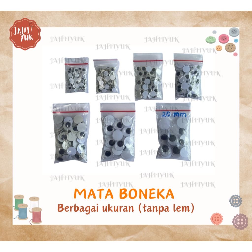 Jual Mata Boneka / Googly Eyes / Mata-Mataan / Mata Kocak Berbagai ...