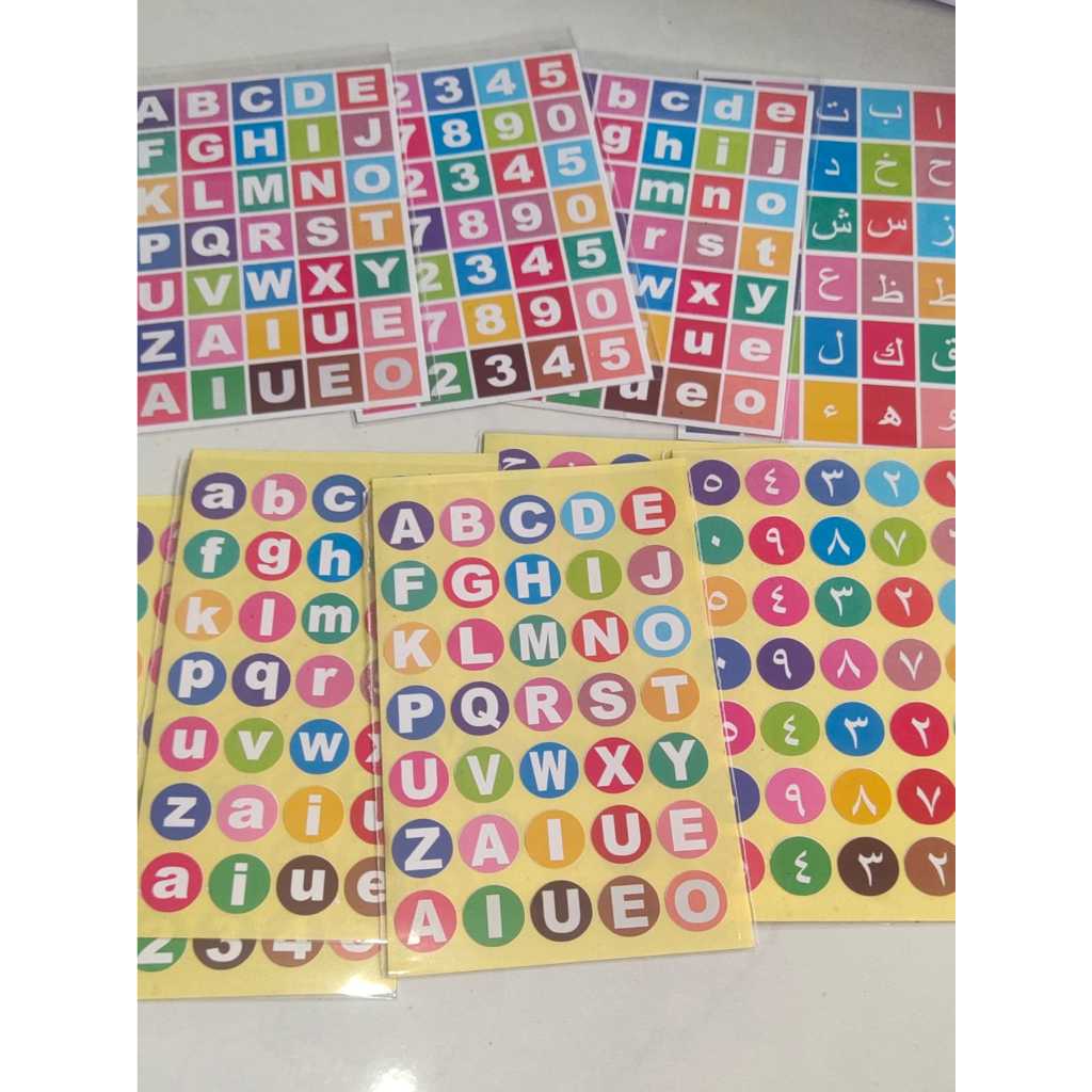 Jual stiker edukasi, stiker angka, stiker huruf, stiker hijaiyah ...