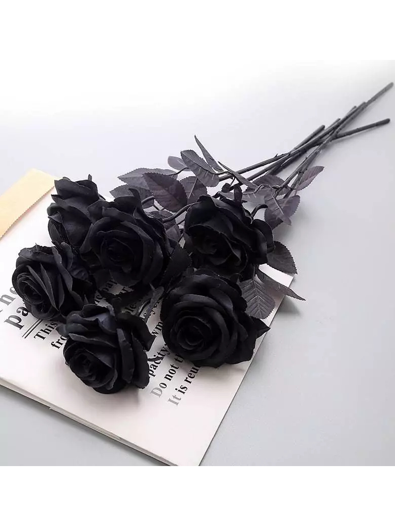 Jual Mawar Hitam Black Rose Plastik Tanaman Artifisial Palsu Hias ...