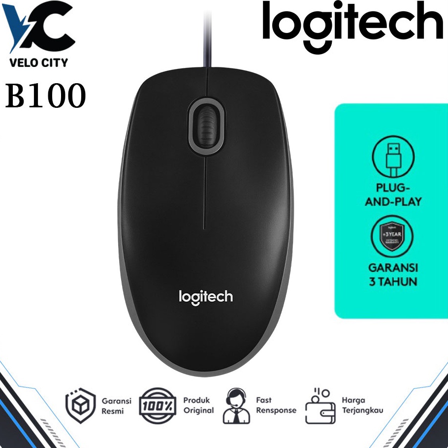 Jual Mouse Logitech B1 Optical USB New Hitam | Shopee Indonesia