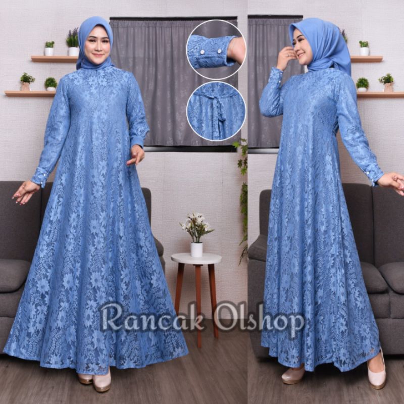 Jual (COD) Gamis Burkat Premium Busui/Baju Seragam Kondangan/Baju Pesta ...
