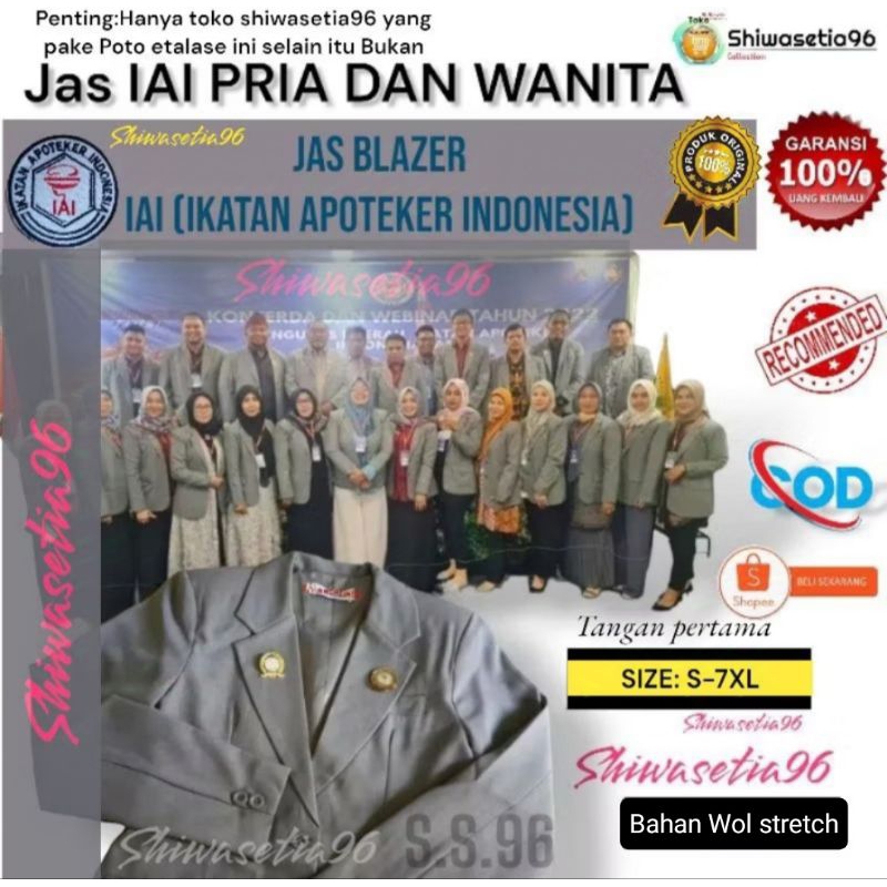 Jual Seragam Jas Blazer Apoteker (IAI) /Atasan Jas Kerja Apoteker Pria dan Wanita S-4XL | Shopee ...