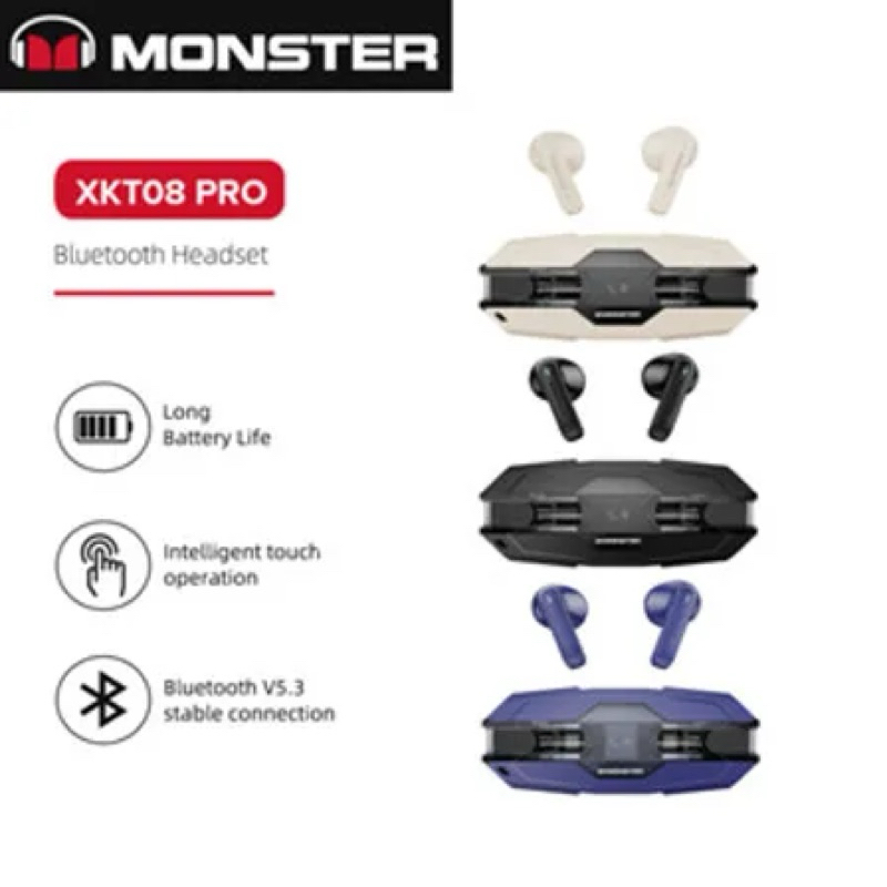 Jual MONSTER AIRMARS XKT08 Pro Wireless Bluetooth Earphones | Shopee ...