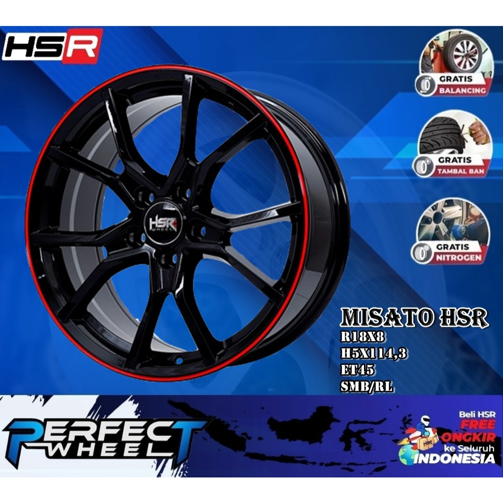 Jual Velg Racing R18 Hsr Misato Lebar 8 Pcd 5X114,3 Velg Modifikasi ...