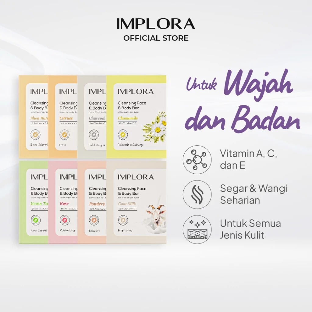 Jual Implora Cleansing Face & Body Bar Soap 60gr | Shopee Indonesia