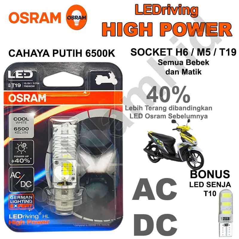 Jual Lampu Motor LED OSRAM MIO M3 125 (putih) Bohlam H6 M5 T19 AC DC | Shopee Indonesia