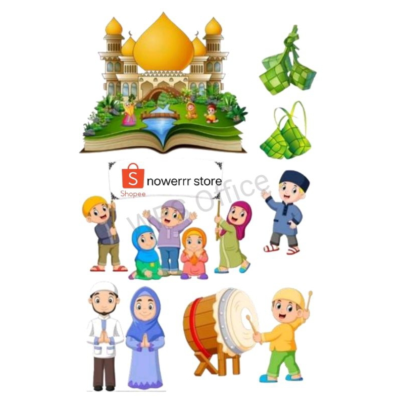 Jual Topper Cake Custom Tema anak MUSLIM MUSLIMAH/MENGAJI / HARI SANTI ...