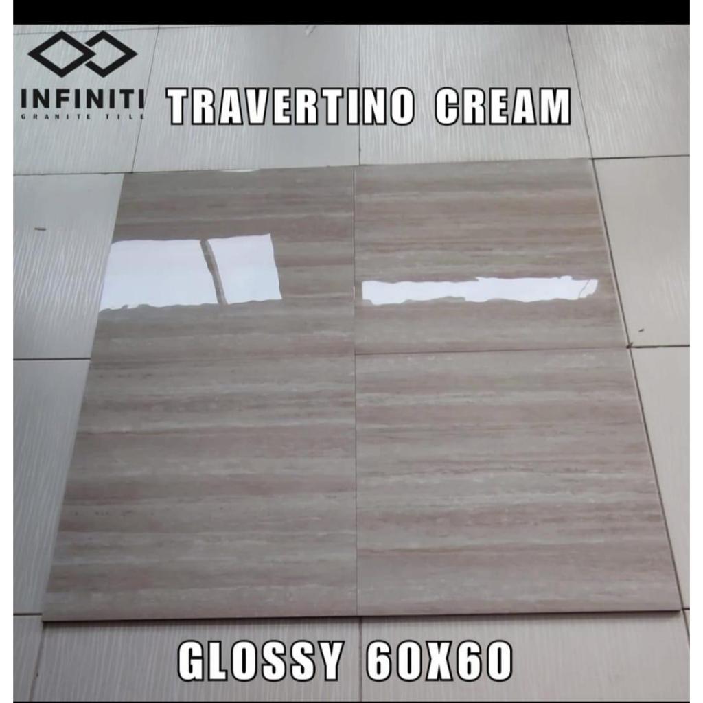 Jual Granit Infiniti Travertino Cream Glossy 60x60 | Shopee Indonesia