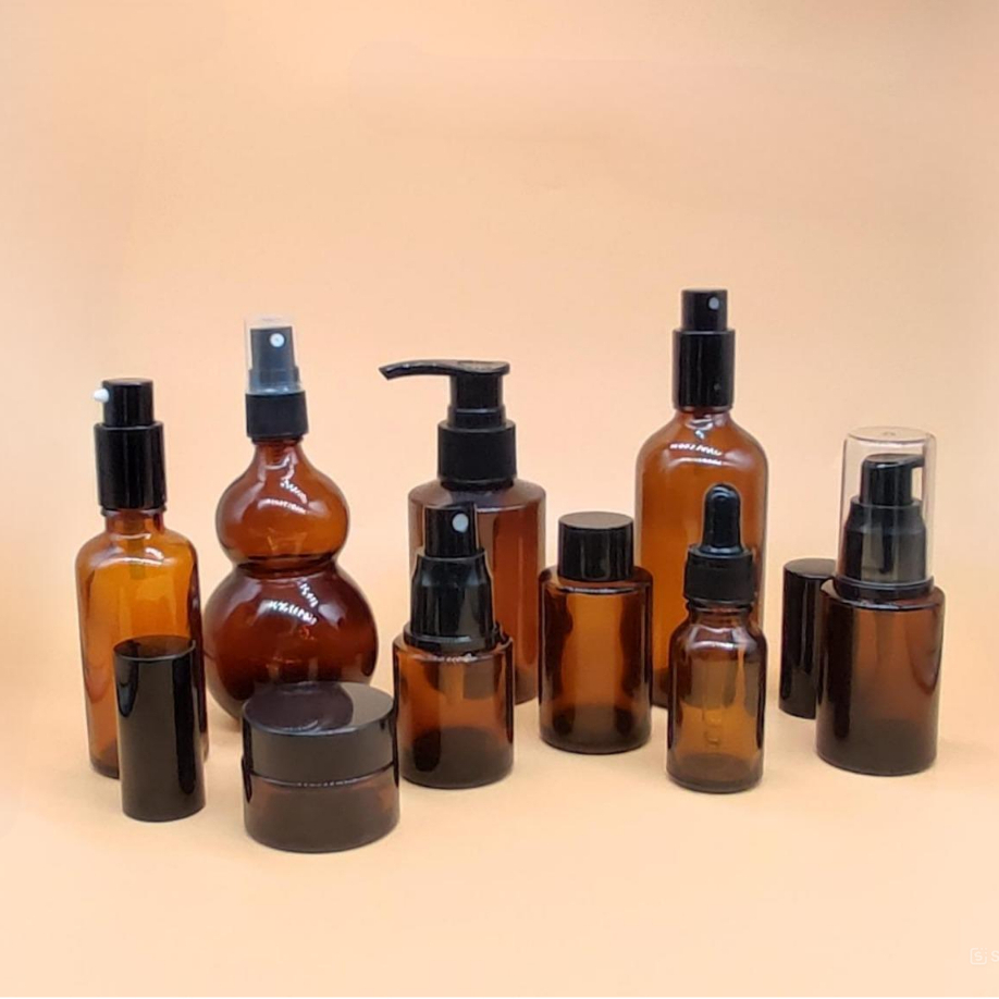 Jual Botol Pump 50ml Botol Serum Kaca Amber 50 ml Pumping Pompa ...