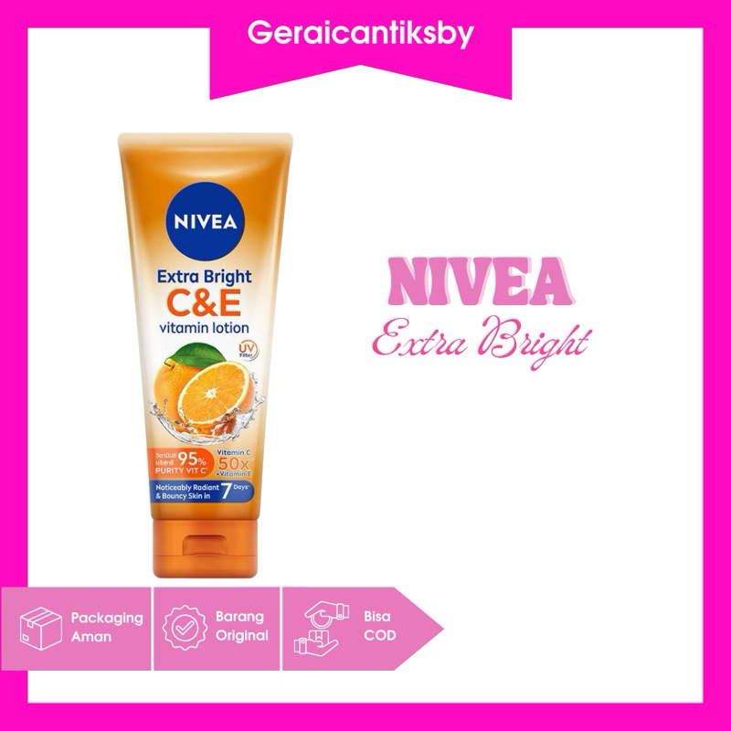 Jual Nivea extra bright C&E vitamin lotion 180ml | Shopee Indonesia