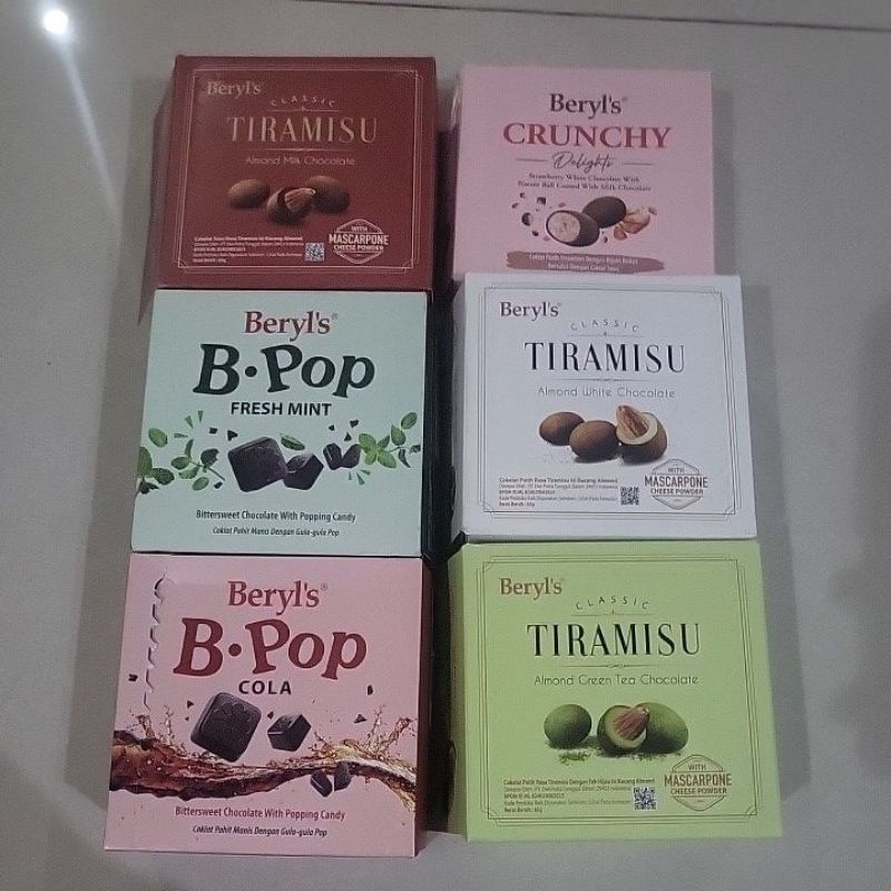 Jual SHARE PACK Beryl's Classic Tiramisu BPop Crunchy Almond Chocolate ...