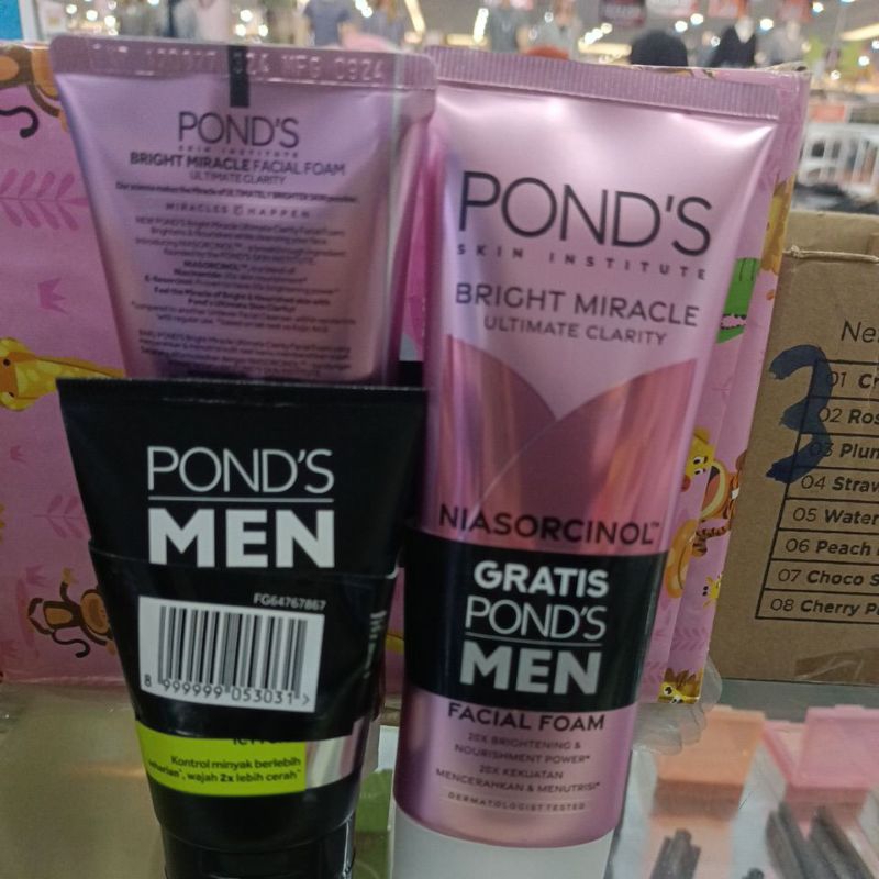 Jual ponds bright miracle 100Ml free Ponds men icy foam 50G | Shopee ...