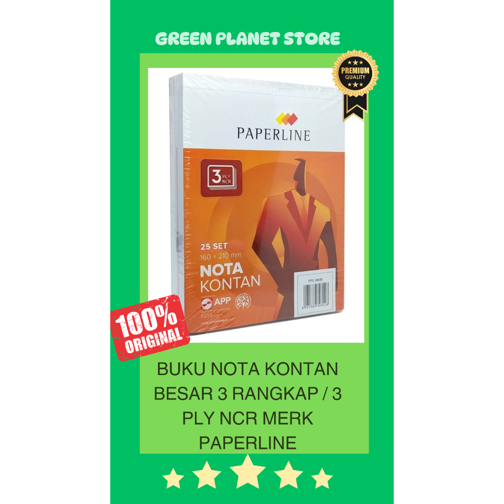 Jual Buku Nota Kontan Besar 3 Rangkap / 3 Ply NCR Merk Paperline ( Isi ...