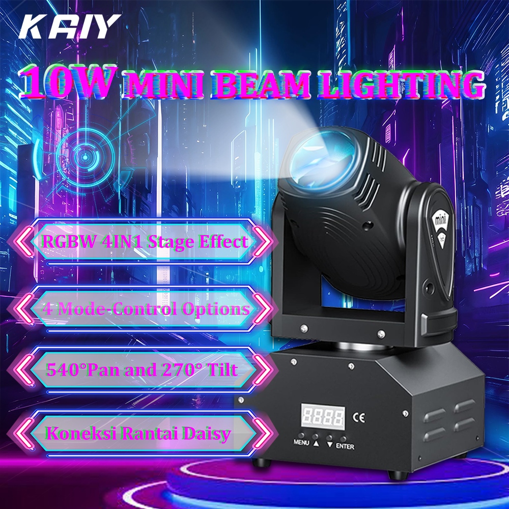 Jual Kaiy 10W mini moving head beam light RGB Moving Head Lampu Spot ...
