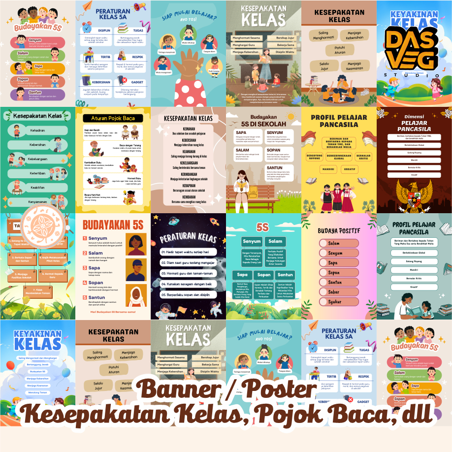 Jual Banner / Poster Kesepakatan Kelas, Pojok Baca, dll | Shopee Indonesia