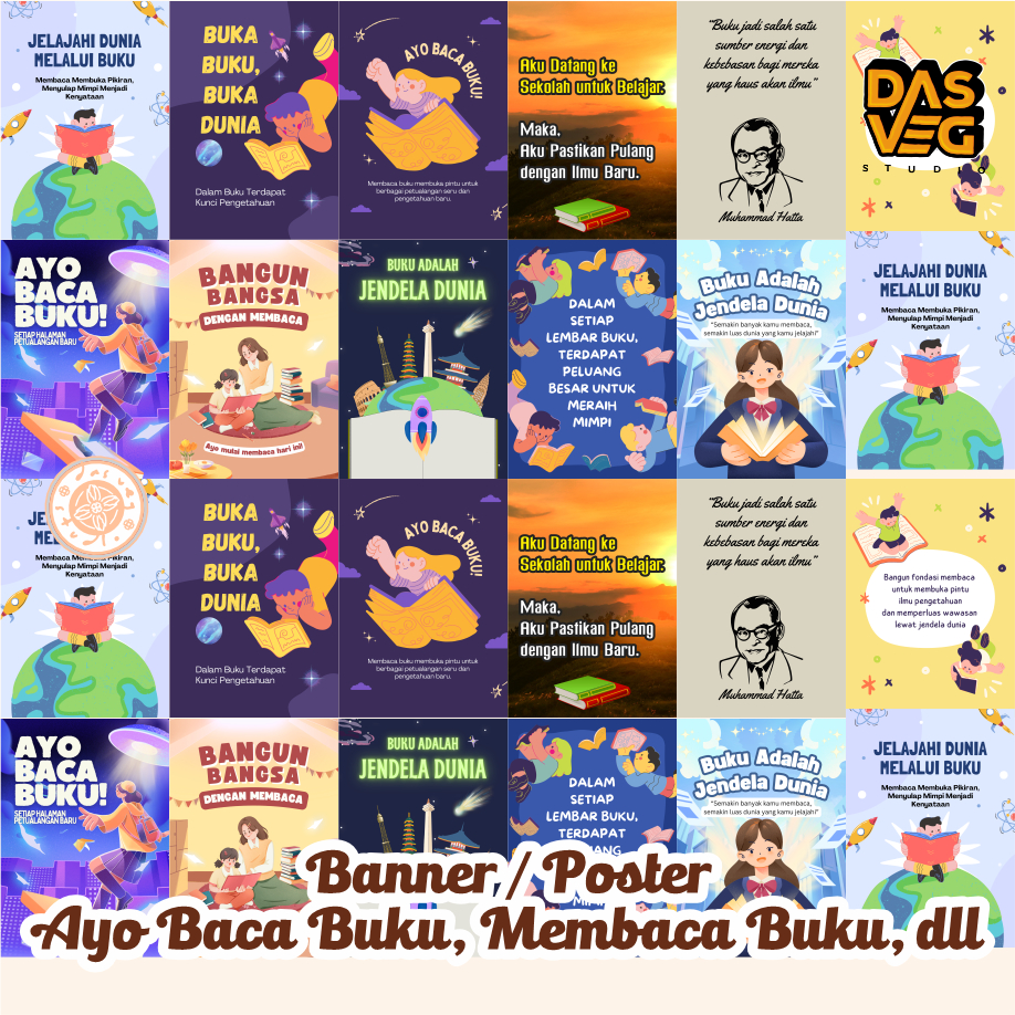 Jual Banner / Poster Ayo Baca Buku, Membaca Buku, dll | Shopee Indonesia