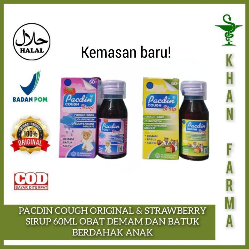 Jual PACDIN PAKDIN BABY COUGH ORI & STRAWBERRY SIRUP 60ML UNTUK DEMAM ...