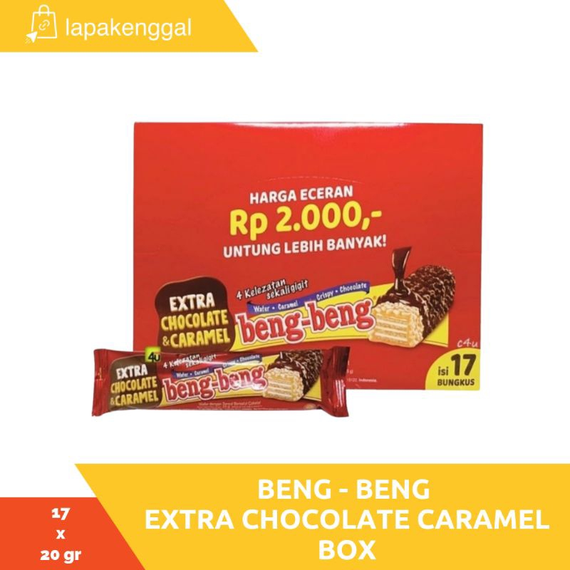 Jual BENG BENG Extra Chocolate & Caramel BOX 17 x 22 gr | Shopee Indonesia