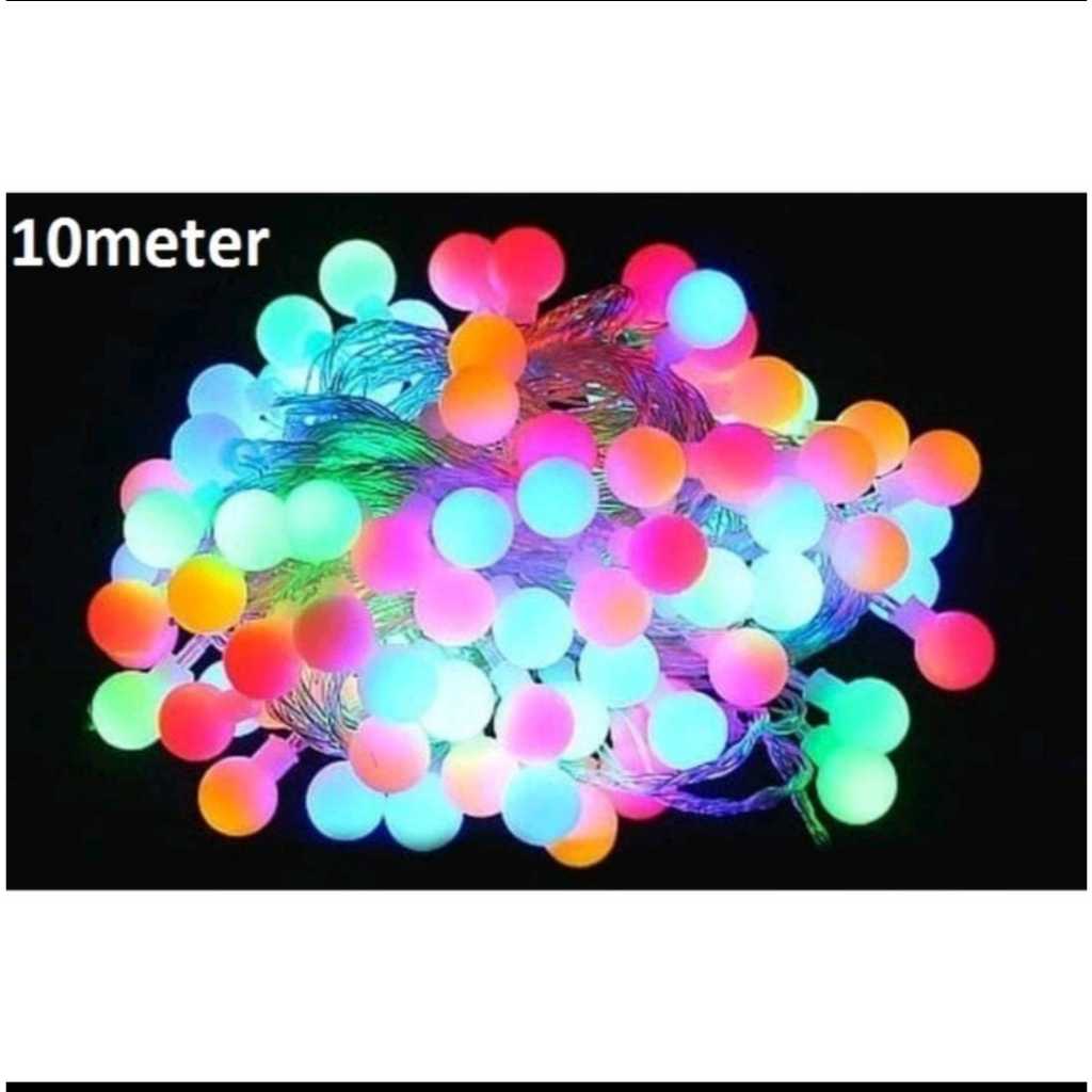 Jual Lampu Natal Anggur Bulat Rainbow 7 METER Sambungan - Lampu Hias ...