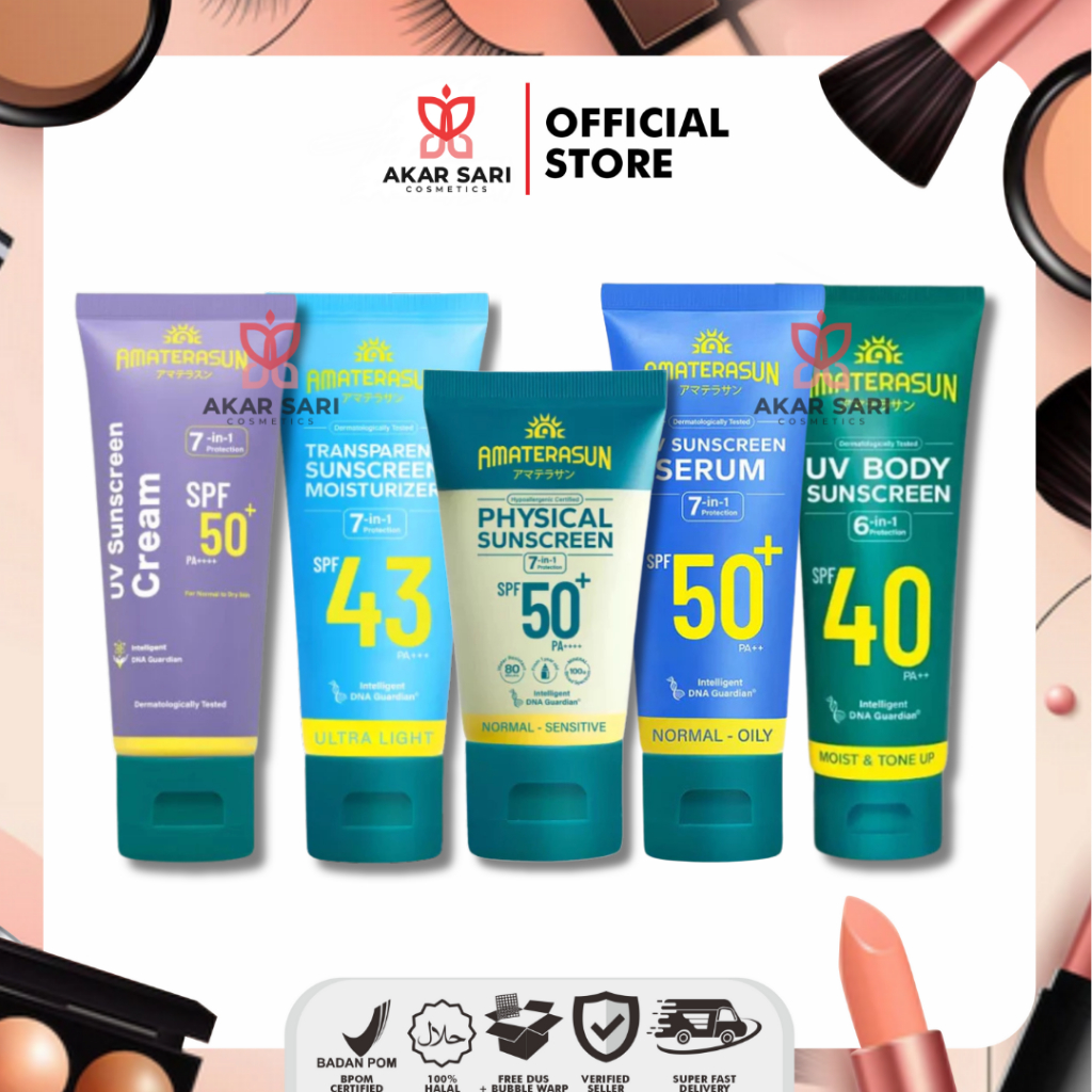 Jual AMATERASUN UV PHYSICAL SUNSCREEN SPF 50+ PA++++ | SUNSCREEN SERUM SPF 50+ PA++ | SUNSCREEN ...
