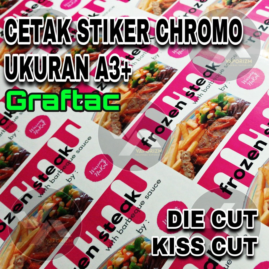 Jual Cetak Stiker Chromo Graftac A3 A3+ Print & Cut Label Kemasan Warna ...