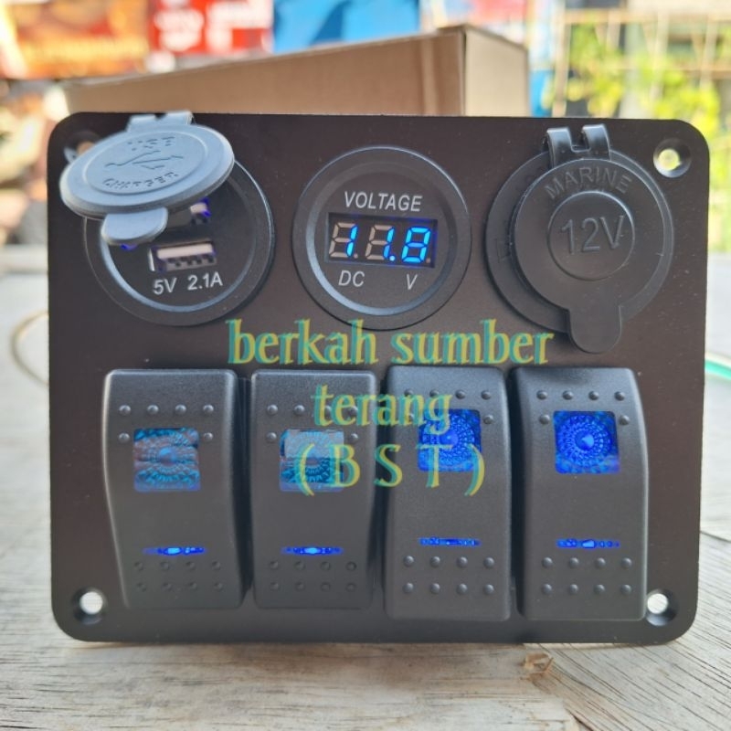 Jual saklar panel 4 chanel universal jeep offroad suv saklar mobil ...
