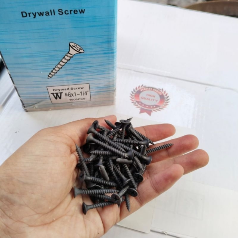 Jual 1000pcs Sekrup gypsum 6 x 1 1/4 inch merk W / SEKRUP BAJA 6mm X 3.2CM / sekrup baja ringan ...