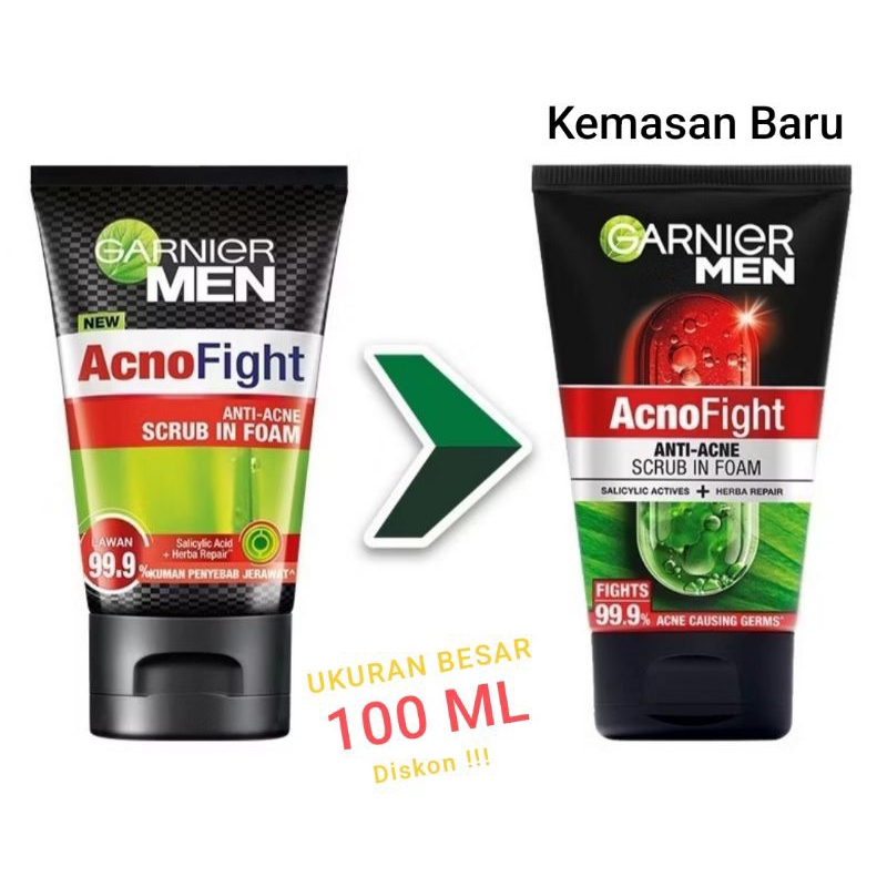 Jual GARNIER MEN ACNO FIGHT ANTI ACNE SCRUB IN FOAM 100 ML | Shopee Indonesia