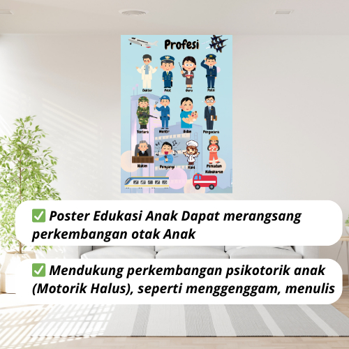 Jual Kiana Creative Poster Anak Tema Profesi Pekerjaan A3 Bahan Kokoh ...