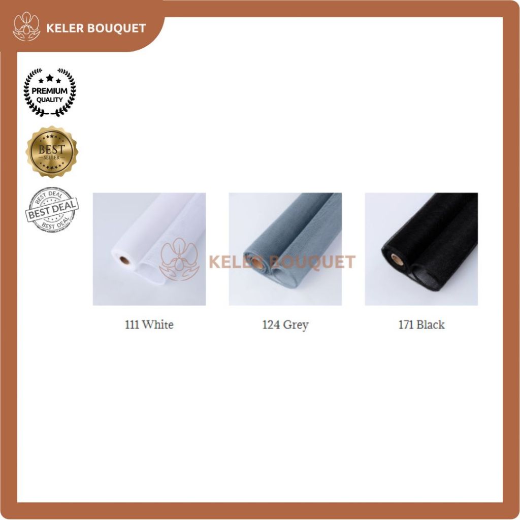 Jual (53 Cm x 5 Yard/4.5 Meter) 1/2 Roll Jaring Flower Mesh Bouquet ...