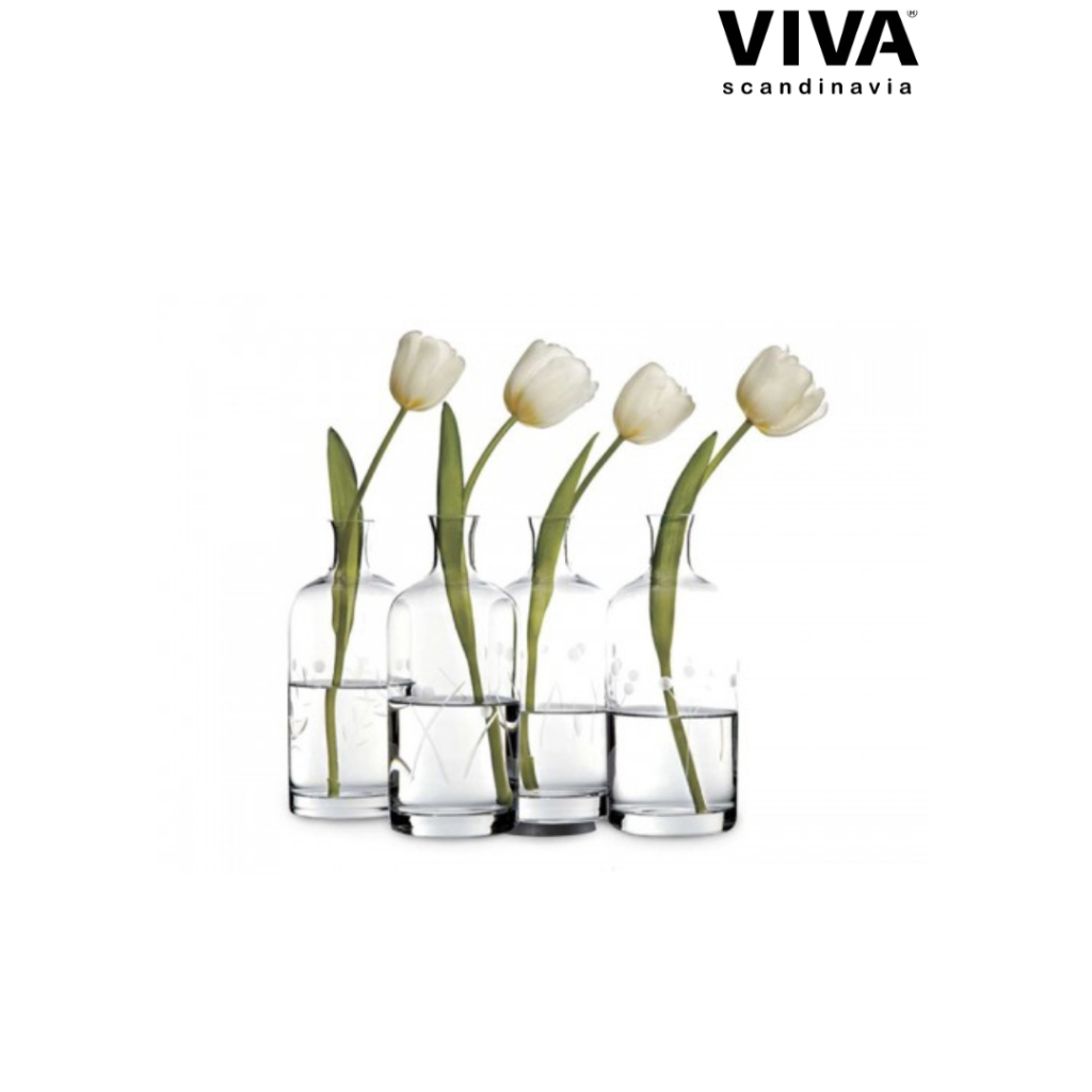 Jual VIVA SCANDINAVIA Floral Vas Botol / Vas Bunga Kaca Bening / Vas ...