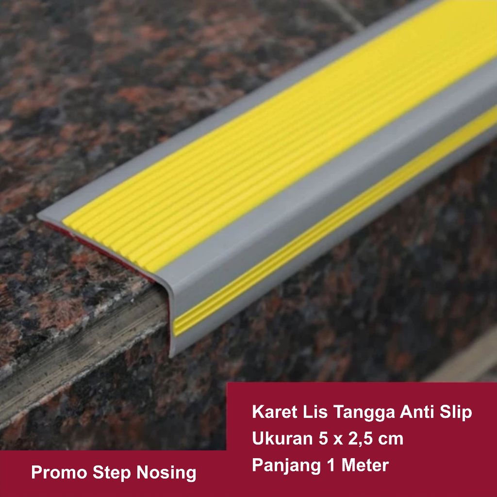 Jual Karet Lis Tangga Pengaman Anti Slip type L 5cm Step Nosing + Perekat 3M | Shopee Indonesia