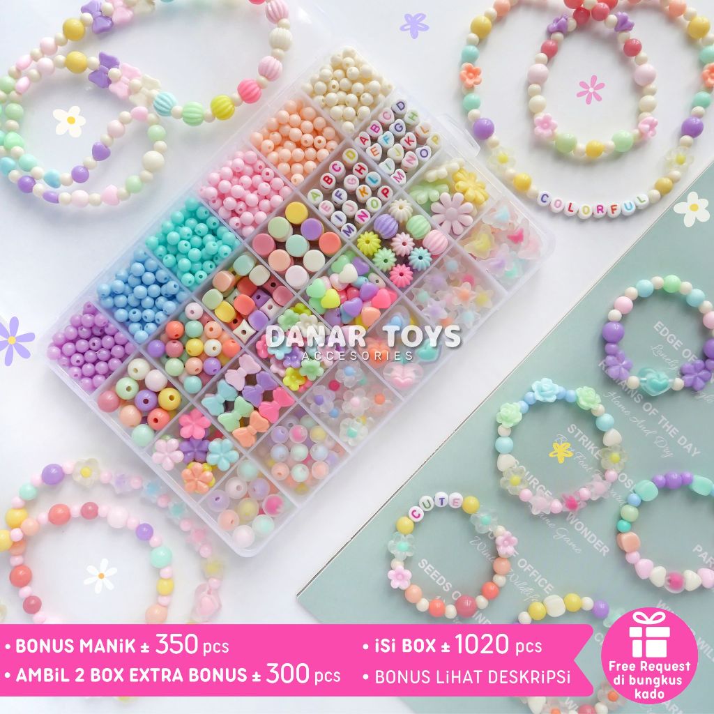 Jual Mainan Edukasi Anak Perempuan Manik Meronce / Gelang / Kalung ...