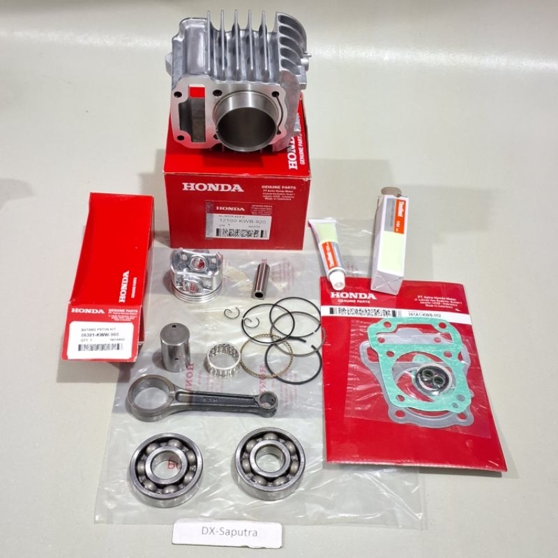 Jual Blok seher KWB komplit isi piston kit, stang seher plus bearing kruk as set honda Revo ...