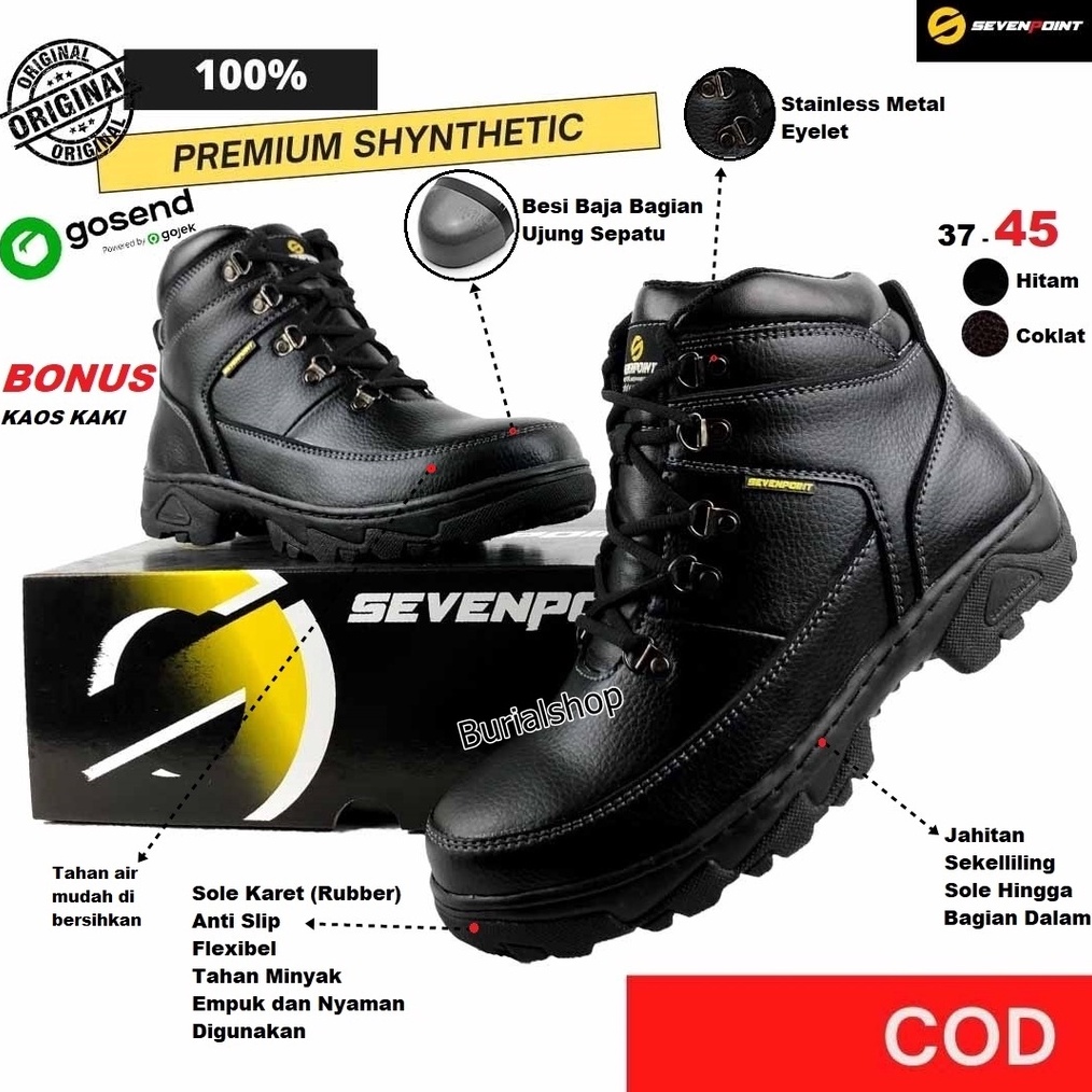Jual Sepatu Safety Boots Pria Wanita ginal Sevenpoint Ujung Besi Proyek ...