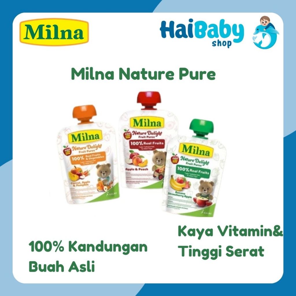 Jual MILNA NATURE DELIGHT Fruit Puree 80g / Mpasi bayi 1 tahun+ / Jus ...