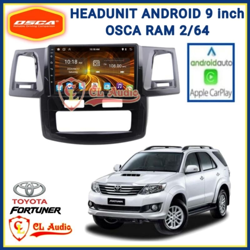 Jual Head Unit Android OSCA 9 Inch Toyota Fortuner 2005-2015 Ram 2/64GB Carplay | Shopee Indonesia