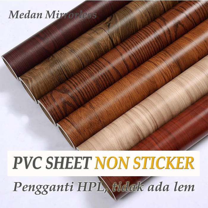 Jual PVC SHEET Vinyl NON STICKER Motif Kayu Tidak Ada Lem Pengganti HPL ...